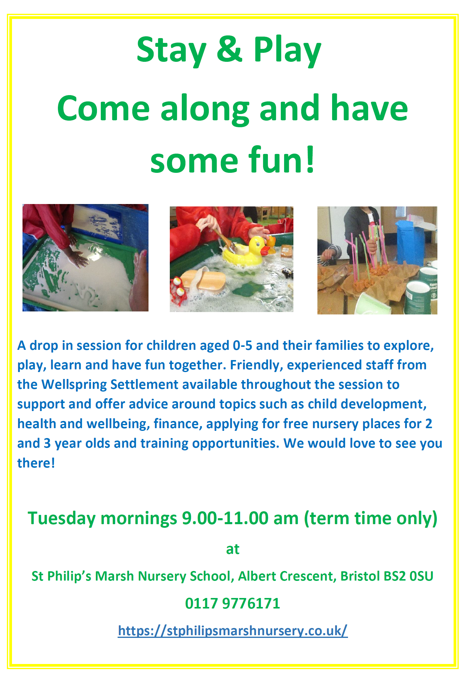 Stay & Play Family 'Drop in' sessions - St Philips Marsh Nursery School