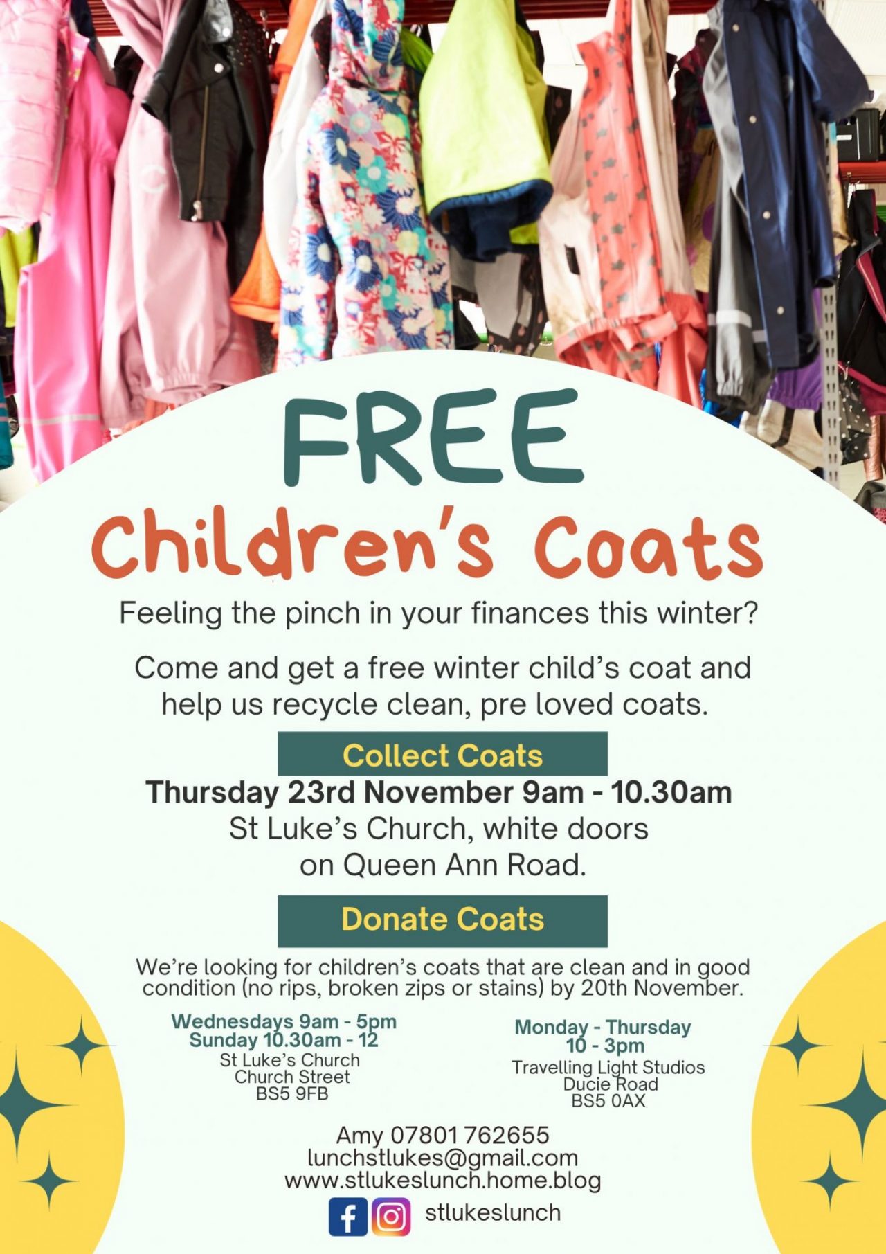 Free children's winter coats - St Philips Marsh Nursery School